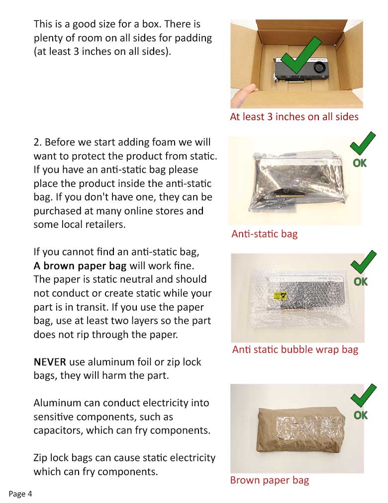 Packing Guide for Warranty Replacement Parts and Motherboards/Liquid ...